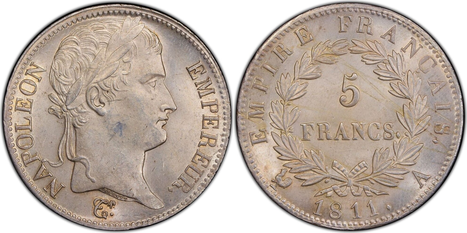 France 5 Francs 1811 Napoléon Paris PCGS MS63 Splendide à FDC rare Qualité | MA-Shops