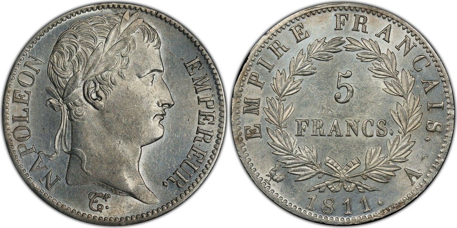 France 5 Francs 1811 Napoléon Empereur Paris UNC exemplaire rare ...