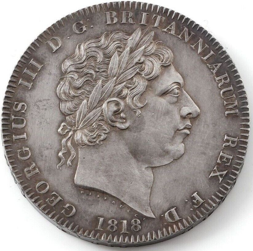 Crown George III 1818-LVIII UNC patine Proof-like flan miroir rare | MA ...