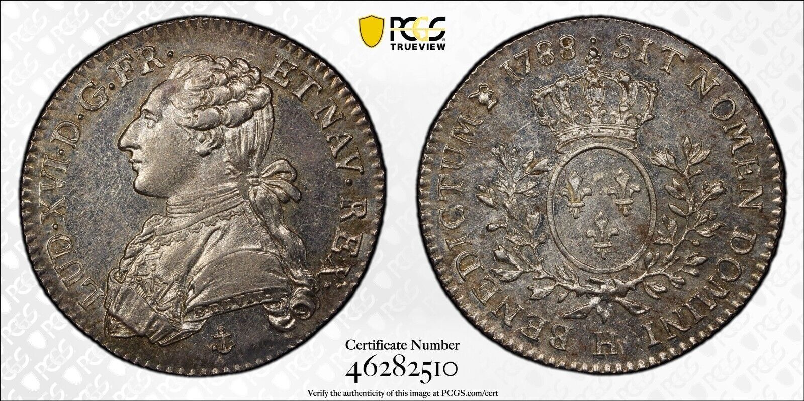 France 1788 Louis XVI Cinquième d'écu La rochelle PCGS MS64 Top Pop ...