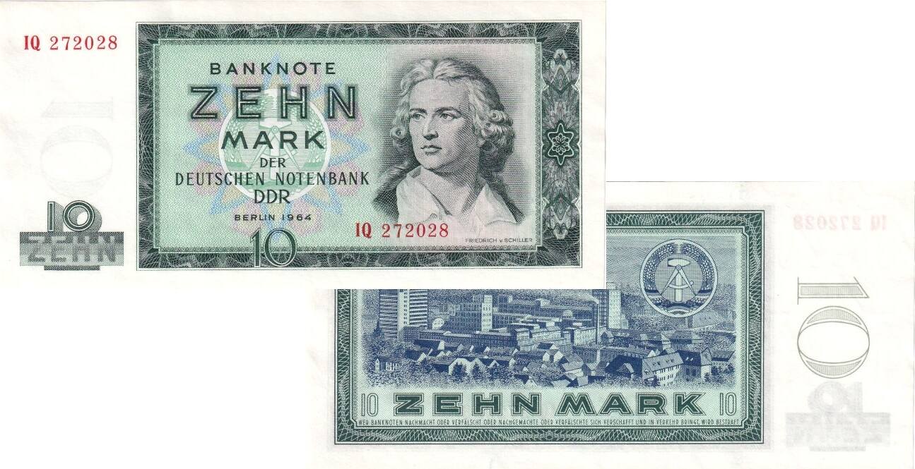 Banknoten 10 MARK DDR: 1964 Ro.355a I | MA-Shops