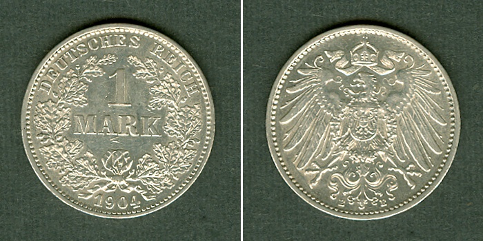 Deutsches Kaiserreich 1 Mark Deutsches Reich 1904 E vz-stgl. UNC- | MA ...