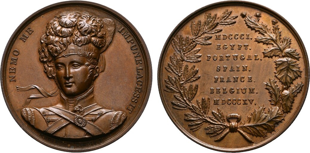GROSSBRITANNIEN Bronzemedaille 1815, (von Dubois). George III, 1760-1820. Prachtexemplar. BU ...