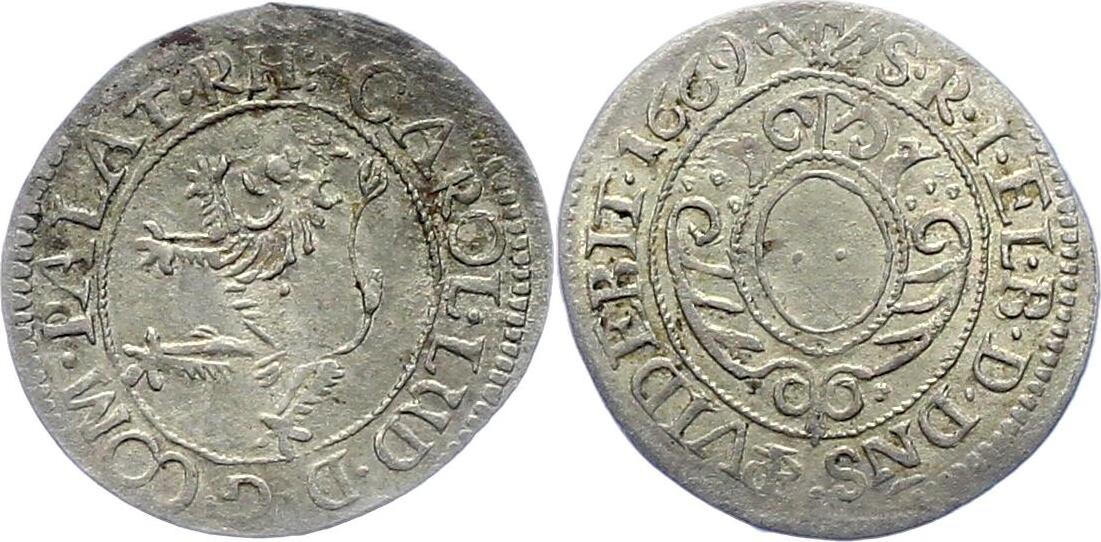 Pfalz-Kurlinie 5 Kreuzer 1669 Karl Ludwig 1648-1680. VF-EF | MA-Shops