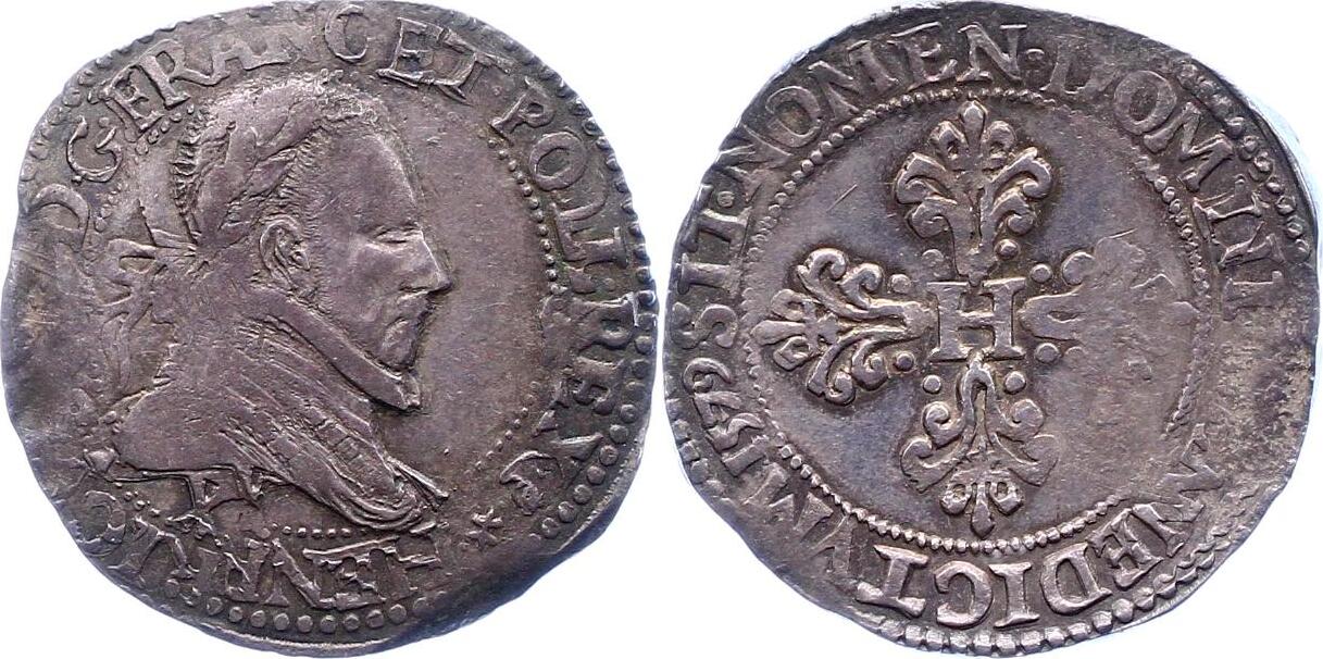 Frankreich Franc de Argent 1579 X Heinrich III. 1574-1589. Schöne ...