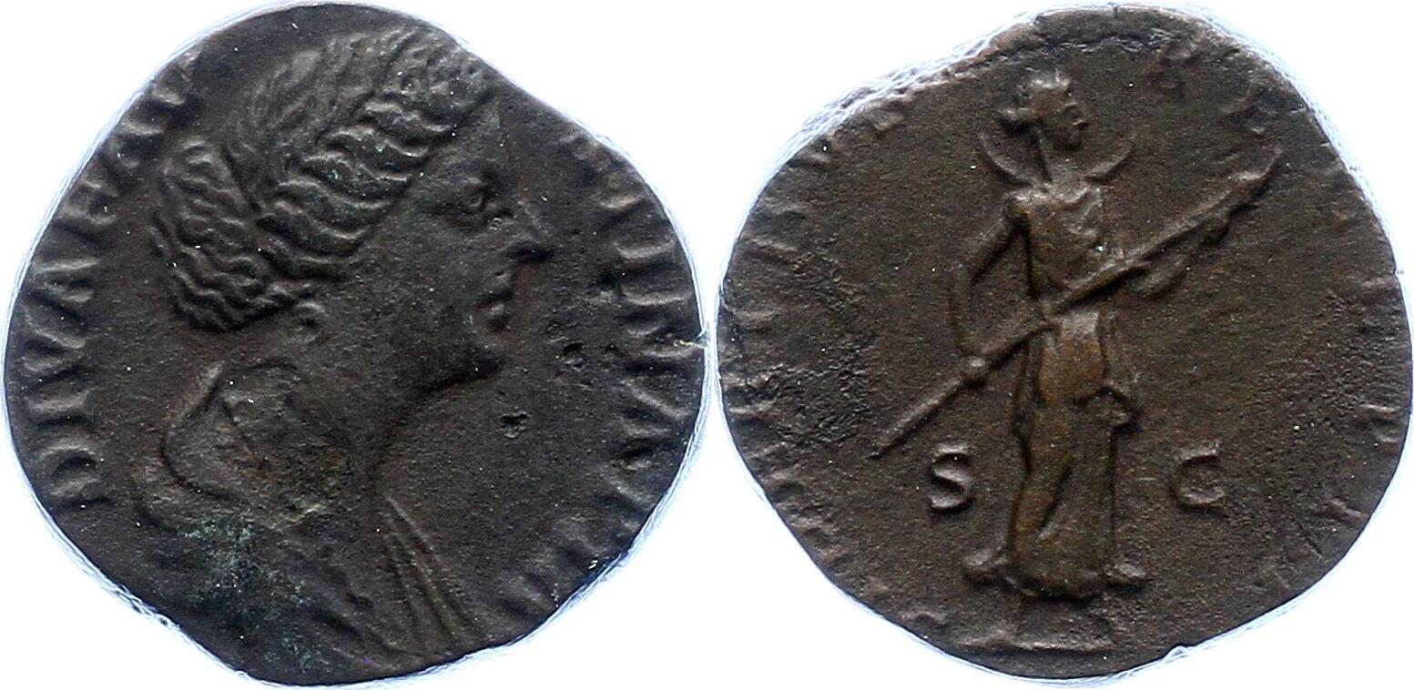 Kaiserzeit Sesterz Faustina Minor, Gemahlin des Marcus Aurelius +176. VF | MA-Shops