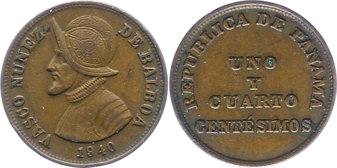Panama 1 1/4 Centesimos 1940 VF+ | MA-Shops