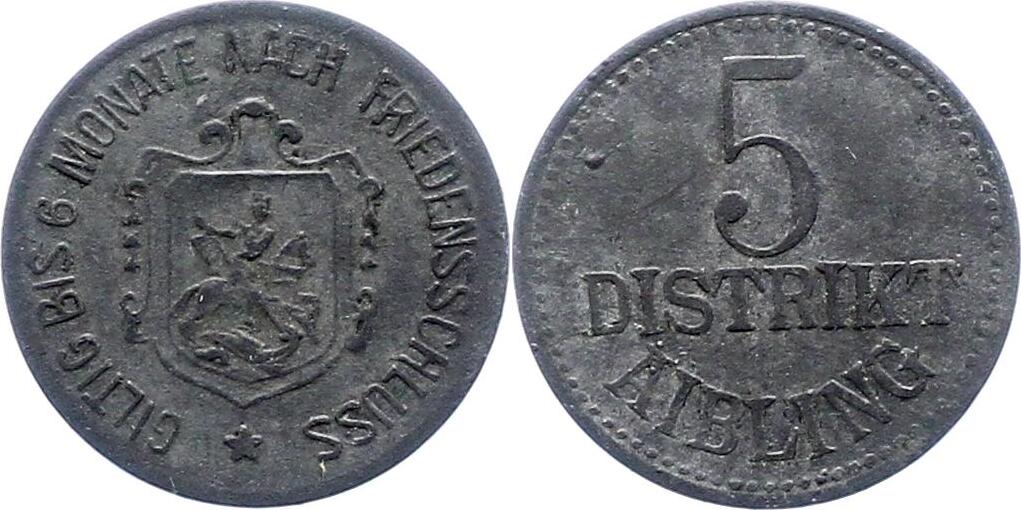 Aibling Distrikt in Bayern 5 Pfennig Zink VF | MA-Shops