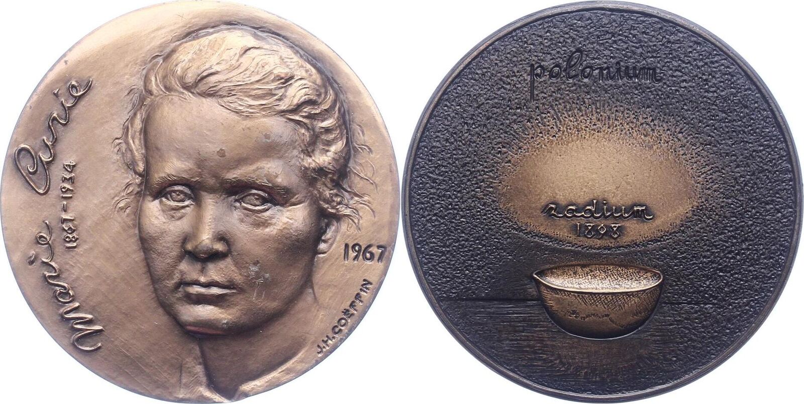 Personenmedaillen Bronzemedaille 1967 Curie, Marie *1867 Warschau ...