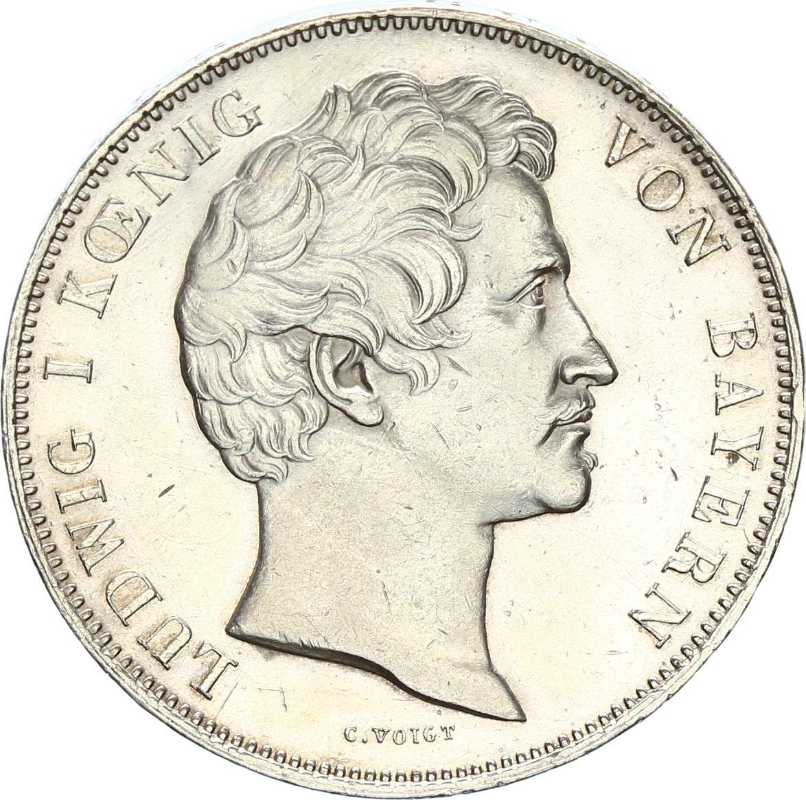 Bayern Geschichtsdoppeltaler 1842 Ludwig I. 1825 - 1848 Vermählung des Kronprinzen Extremly ...