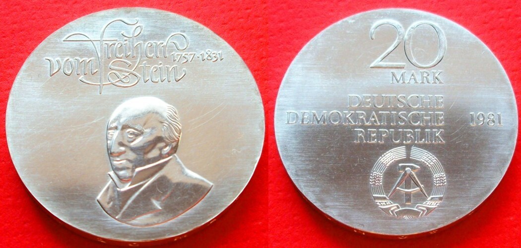 DDR 20 Mark 1981 Freiherr vom Stein CH UNC | MA-Shops