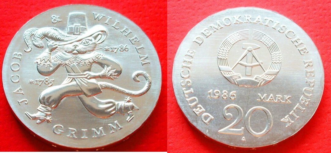 DDR 20 Mark 1986 Gebrüder Grimm BU (MS65-70) | MA-Shops