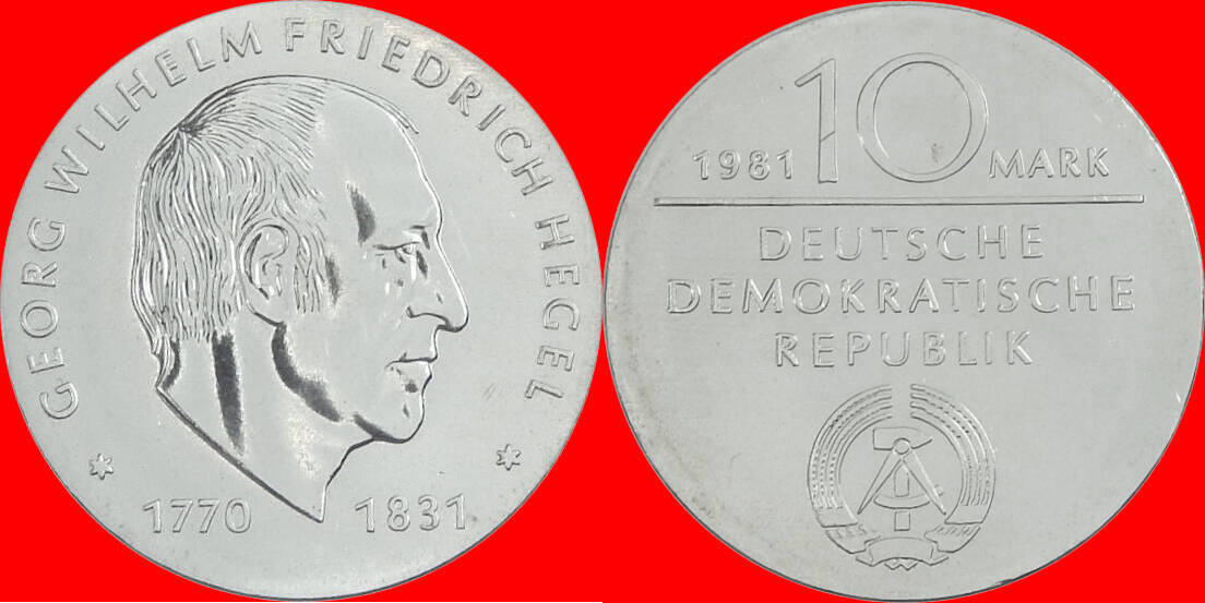 DDR 10 Mark 1981 Hegel UNC., ganz feine Kr. | MA-Shops