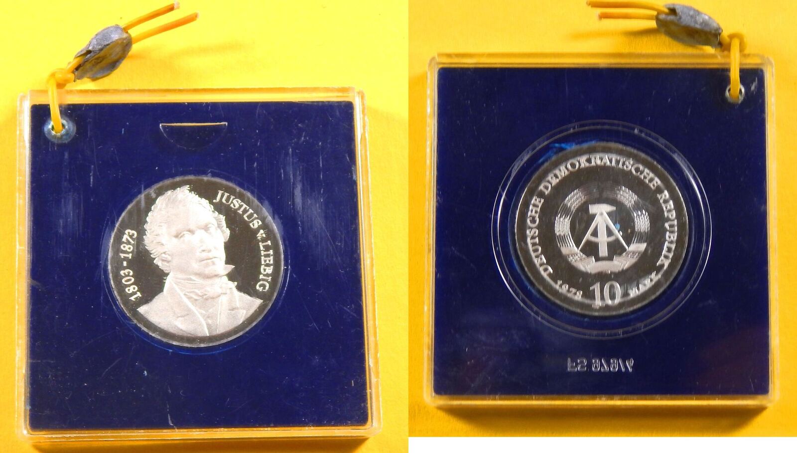 DDR 10 Mark 1978 Justus von Liebig Silber Proof plombiert, Proof PP ...