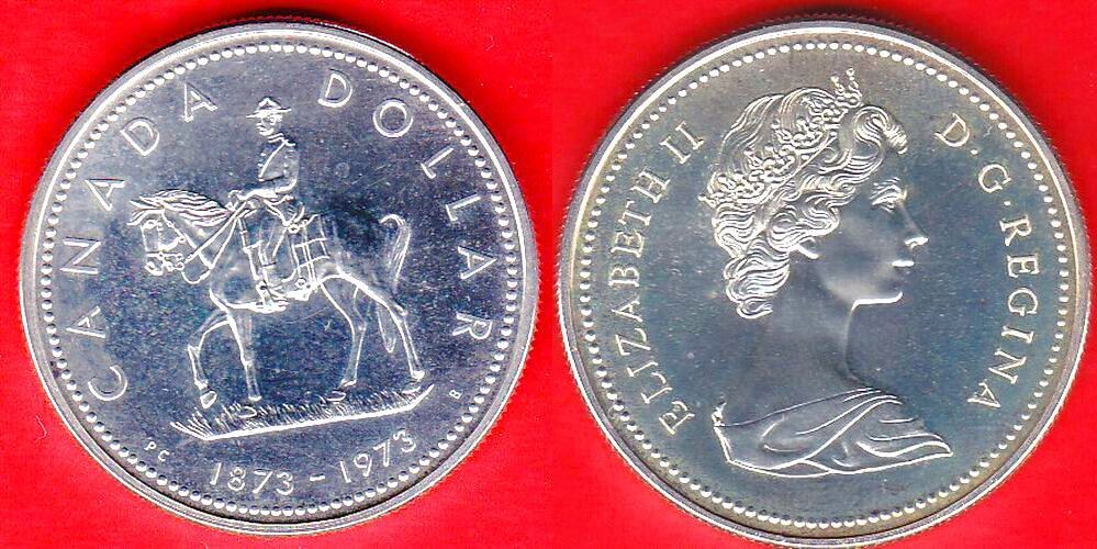 Kanada 1 Dollar 1973 Mounted Police Prooflike PL | MA-Shops