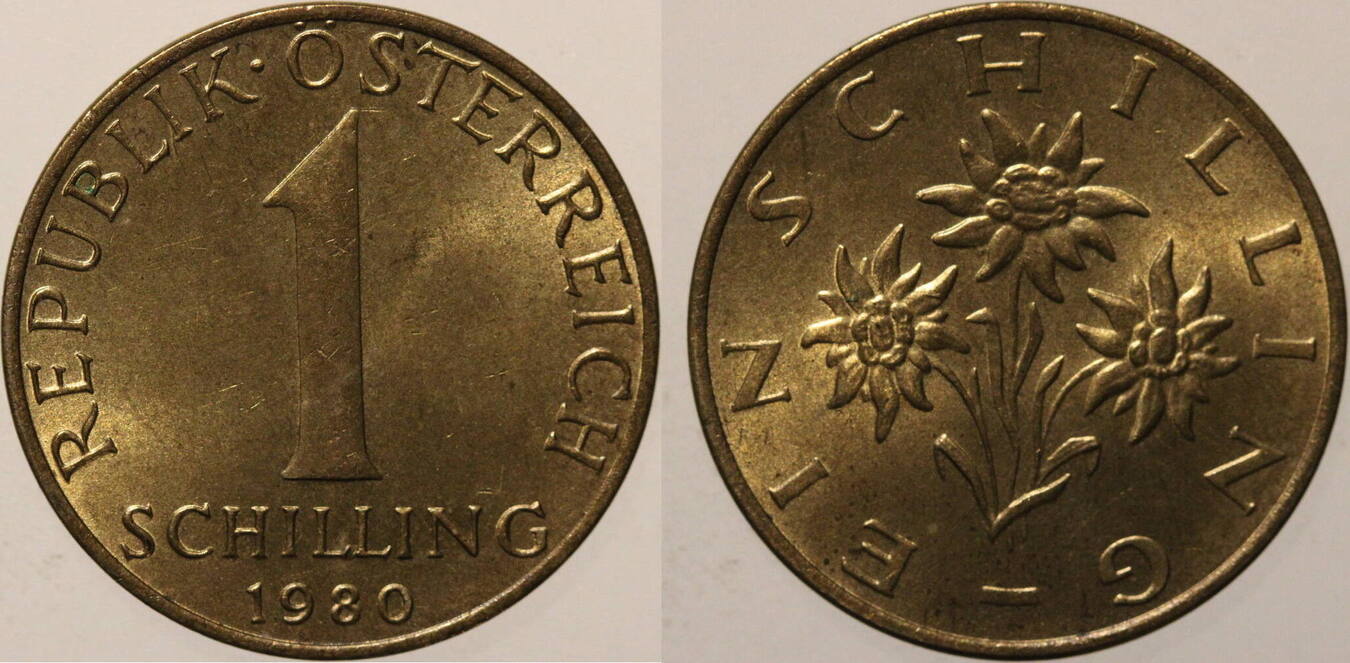 Österreich 1 SCHILLING 1980 2.Republik WIEN vzgl +/- | MA-Shops