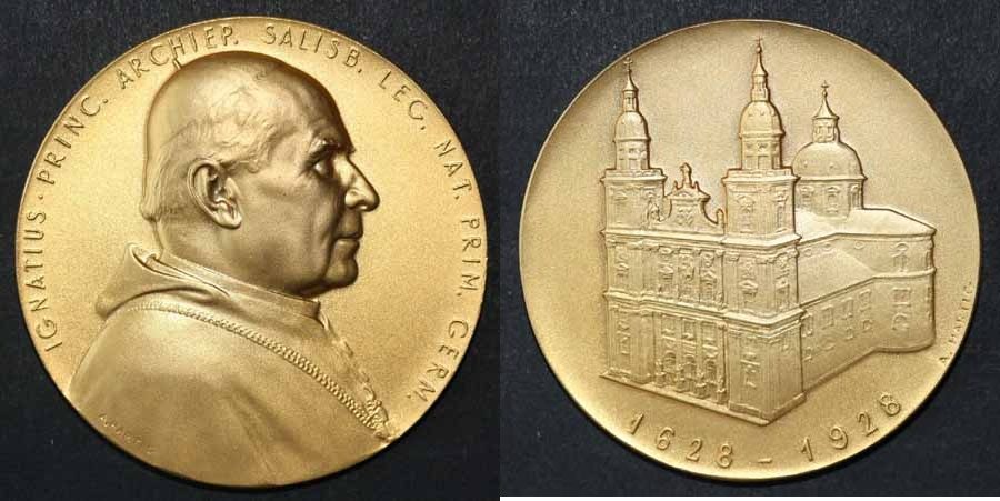 SALZBURG - erzbistum goldmedaille 1928 300 jähriges domjubiläum ...