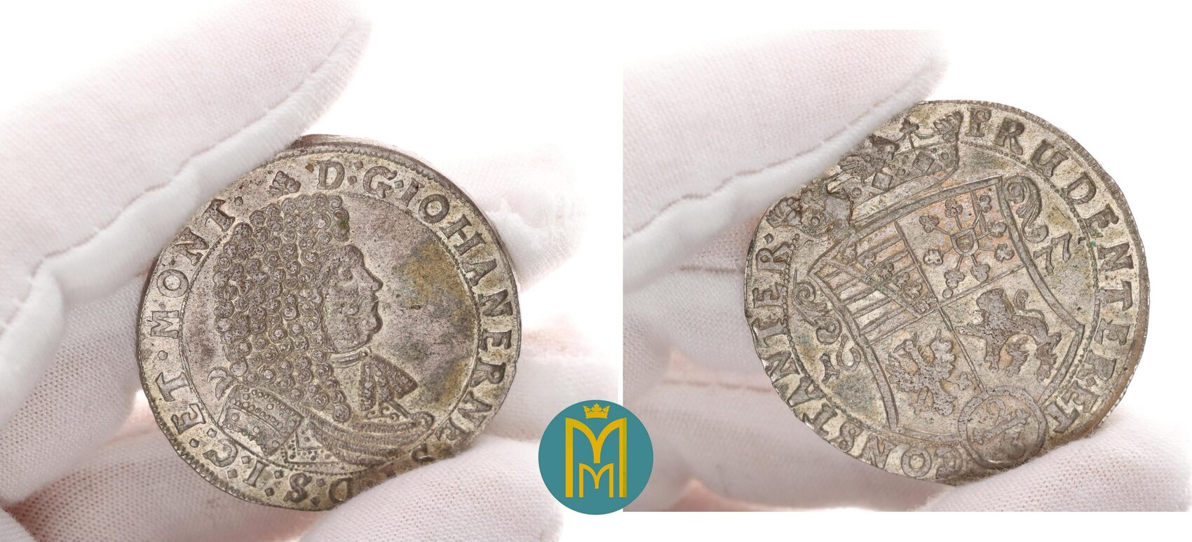 Sachsen-Neu Weimar 2/3 Taler (Gulden) 1677 Johan Ernst 1662-1683 AU ...