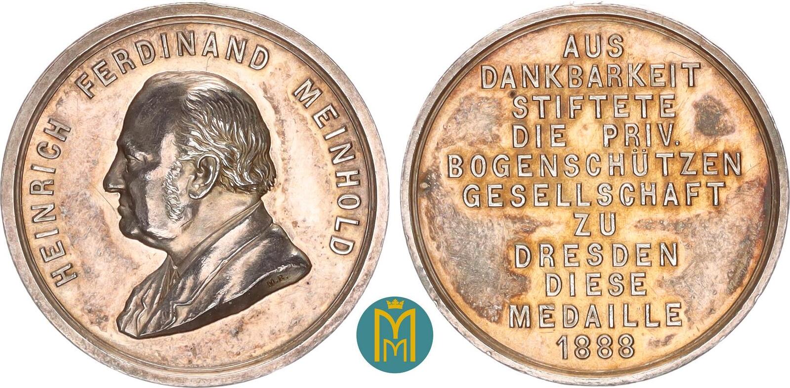 Sachsen-Dresden, Stadt. Silbermedaille von Barduleck. 1888 Auf ...