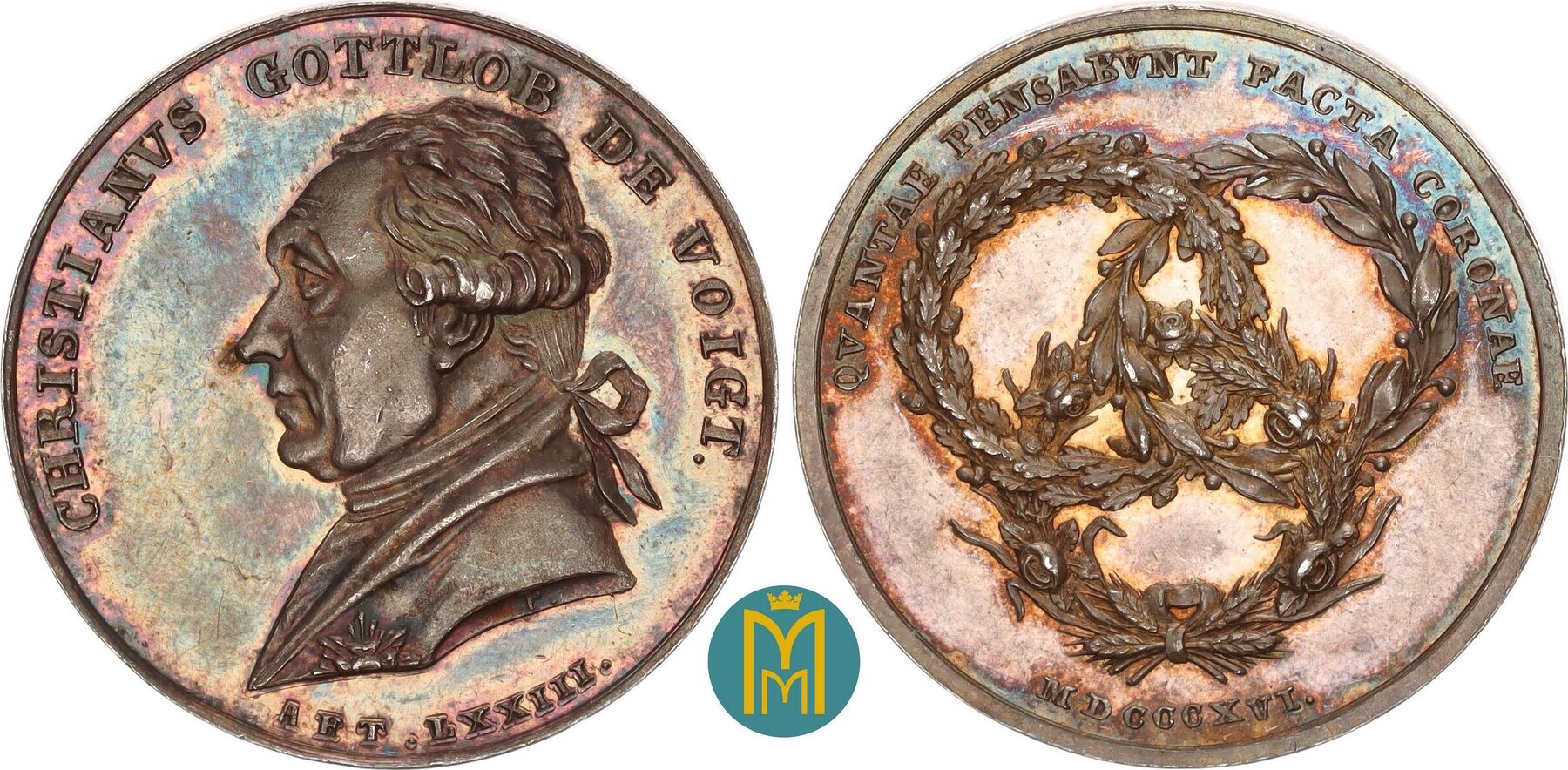 Sachsen-Weimar-Eisenach. Silbermedaille von Facius. 1816 50jähriges ...