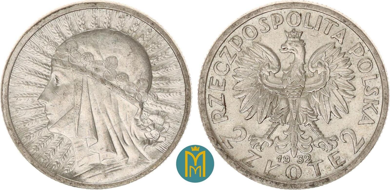 Polen 2 Zloty 1932 Königin Jadwiga EF | MA-Shops