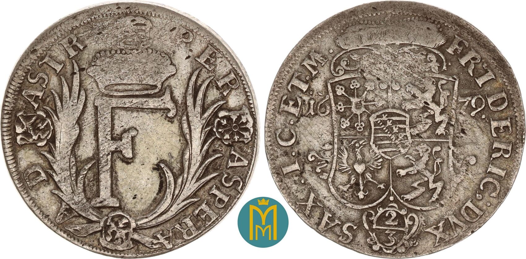 Sachsen-Gotha-Altenburg 2/3 Taler 1679 Friedrich I. 1672-1680-1691. VF ...