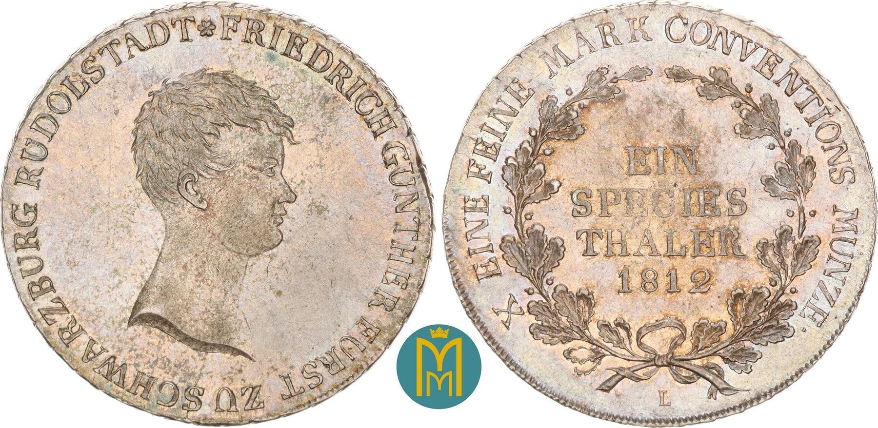 Schwarzburg-Rudolstadt. 1 Taler 1812 L Friedrich Günter 1807-1867. EF ...