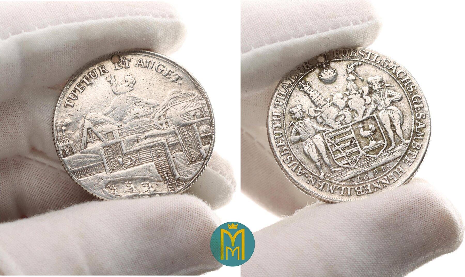 Henneberg, Grafschaft 1 Taler 1698 Ausbeute der Gruben in Ilmenau. VF ...