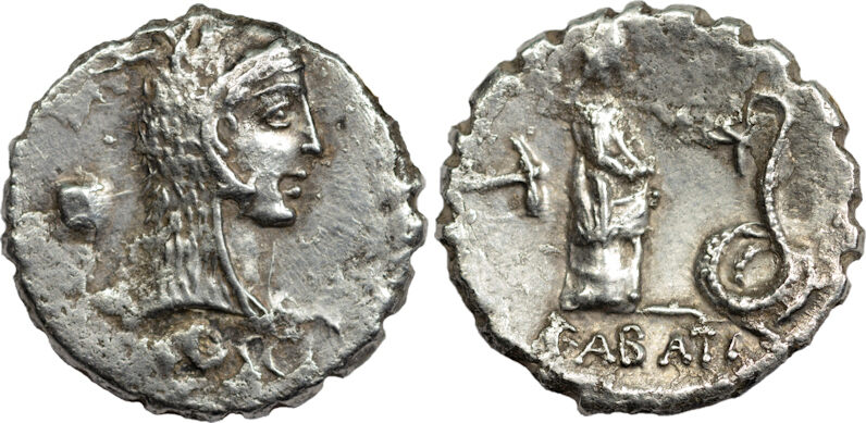 Roman Republic Denarius L. ROSCIUS FABATUS. Rome. VF | MA-Shops