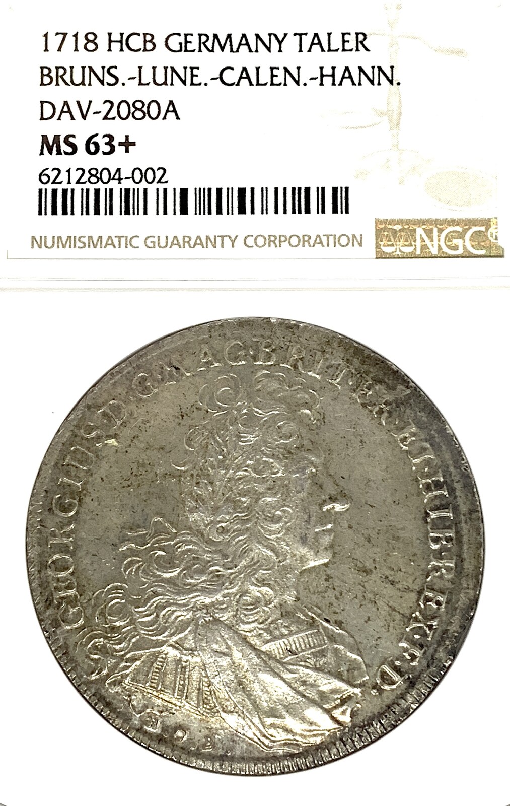 GERMANY 1718 HCB German States Brunswick-Luneburg 1718 Taler Coin ...