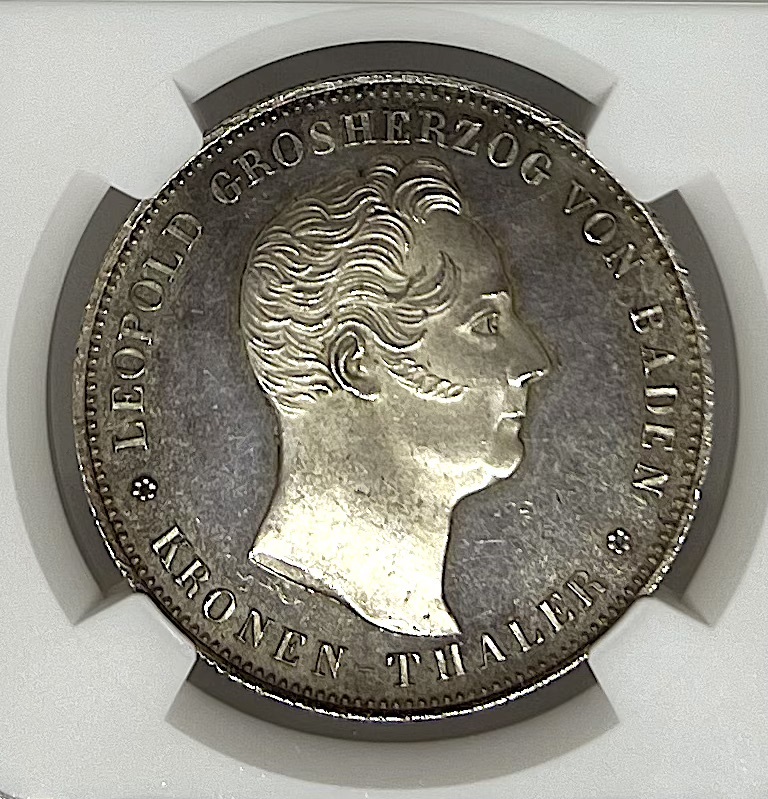 GERMANY German State Baden 1836 Taler Coin Custom Union NGC MS 63+ PL ...