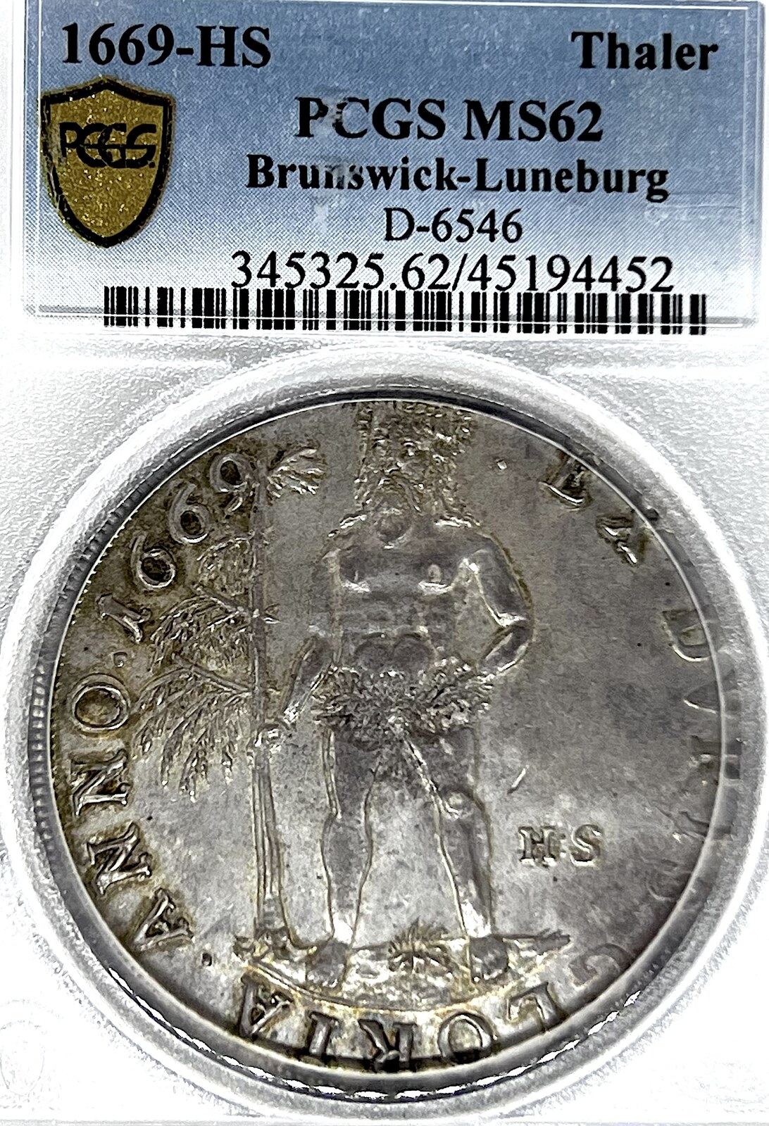 German States Brunswick-Luneburg 1669 Taler Coin Thaler PCGS MS 62 F ...