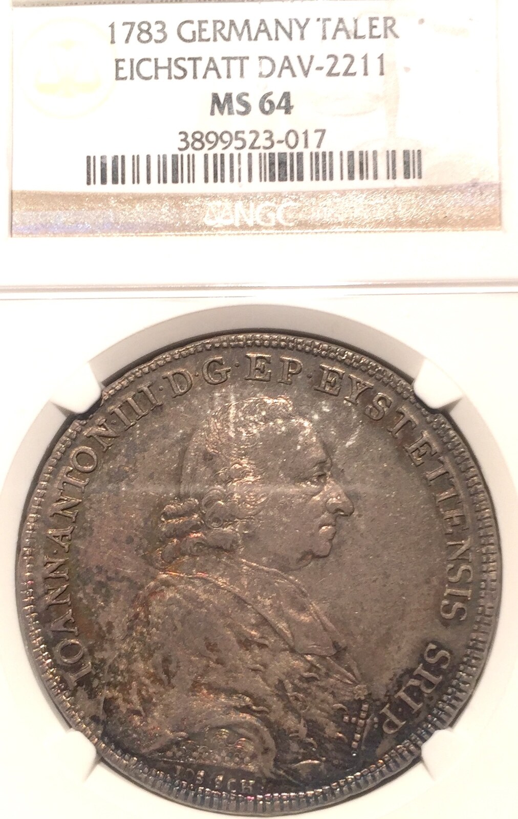 GERMANY German States EICHSTADT 1783 Taler Coin Thaler NGC MS 64 F.STG ...