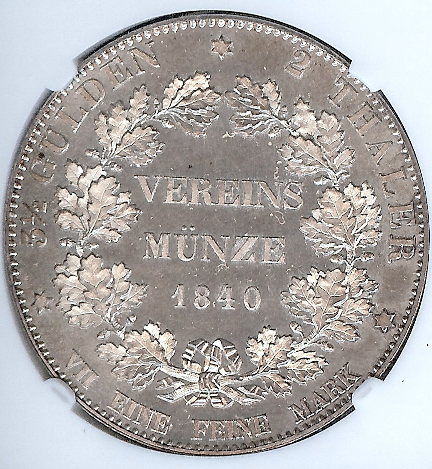 GERMANY 2 Talers German States Frankfurt 1840 Two Talers Coin Thaler ...