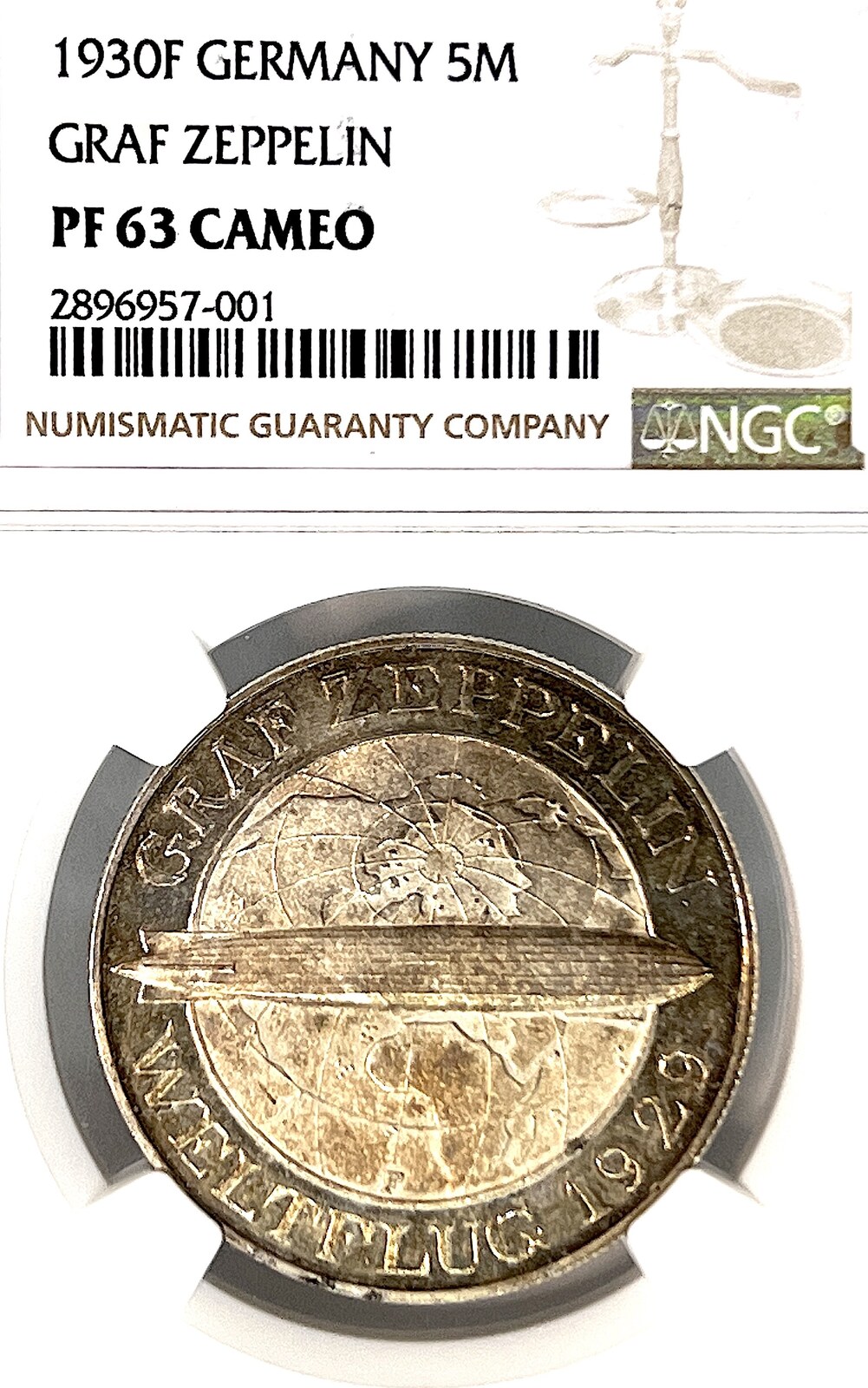 Germany, Weimar Republic, 1930F, 5 Mark, ZEPPELIN, NGC PF 63 CAM PP ...