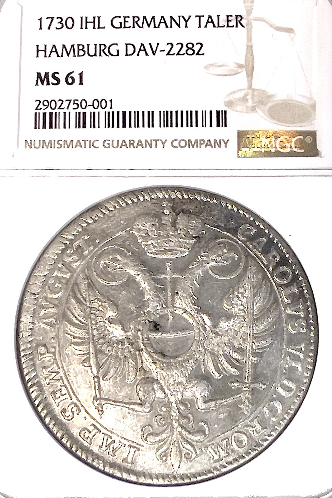 GERMANY German States Hamburg 1730 IHL Taler Coin Thaler NGC MS 61 VZ/F ...