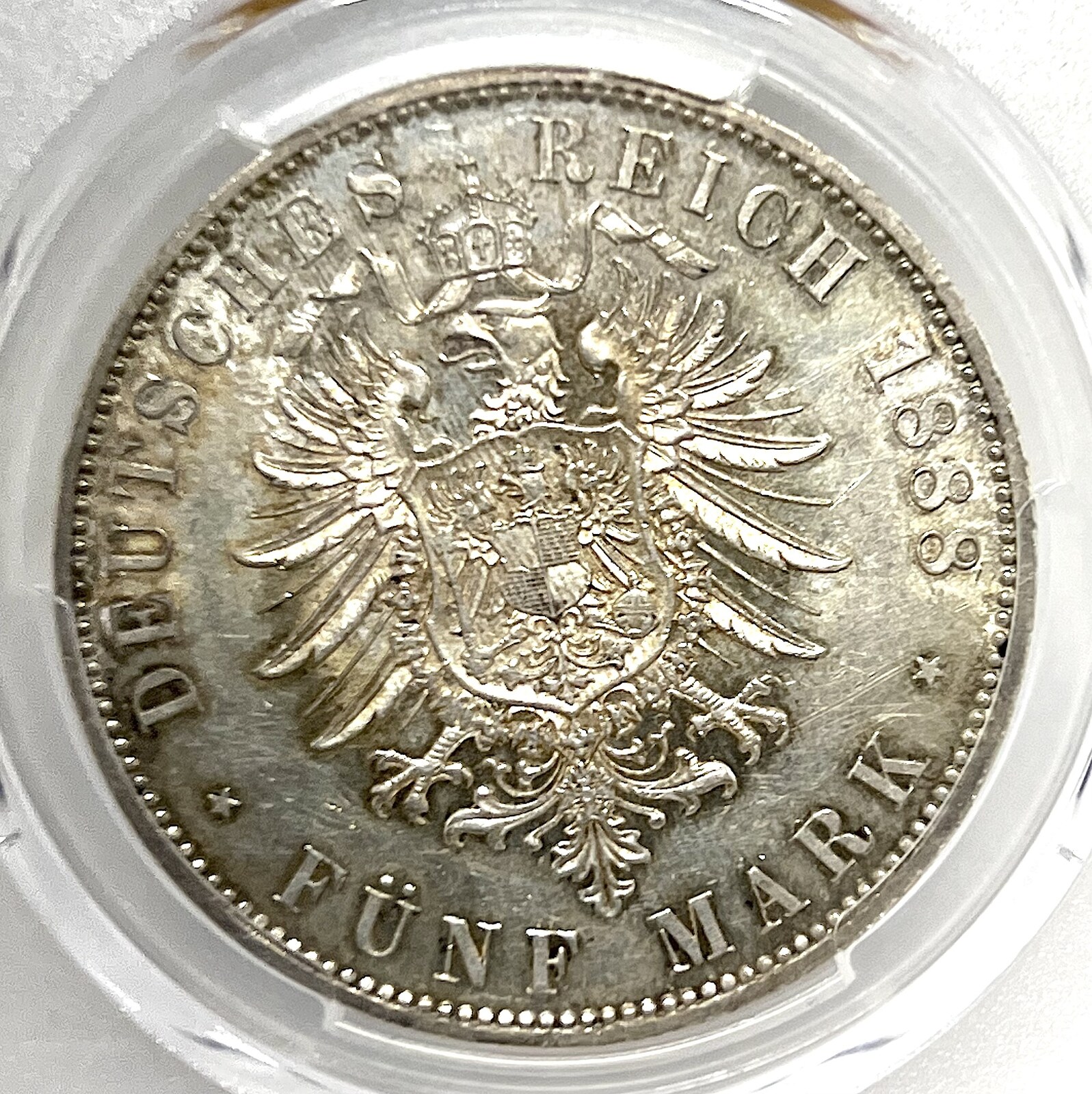 Hess-Darm German States Hesse-Darmstadt 1888 5 Mark PCGS MS 61 RARE UNC ...