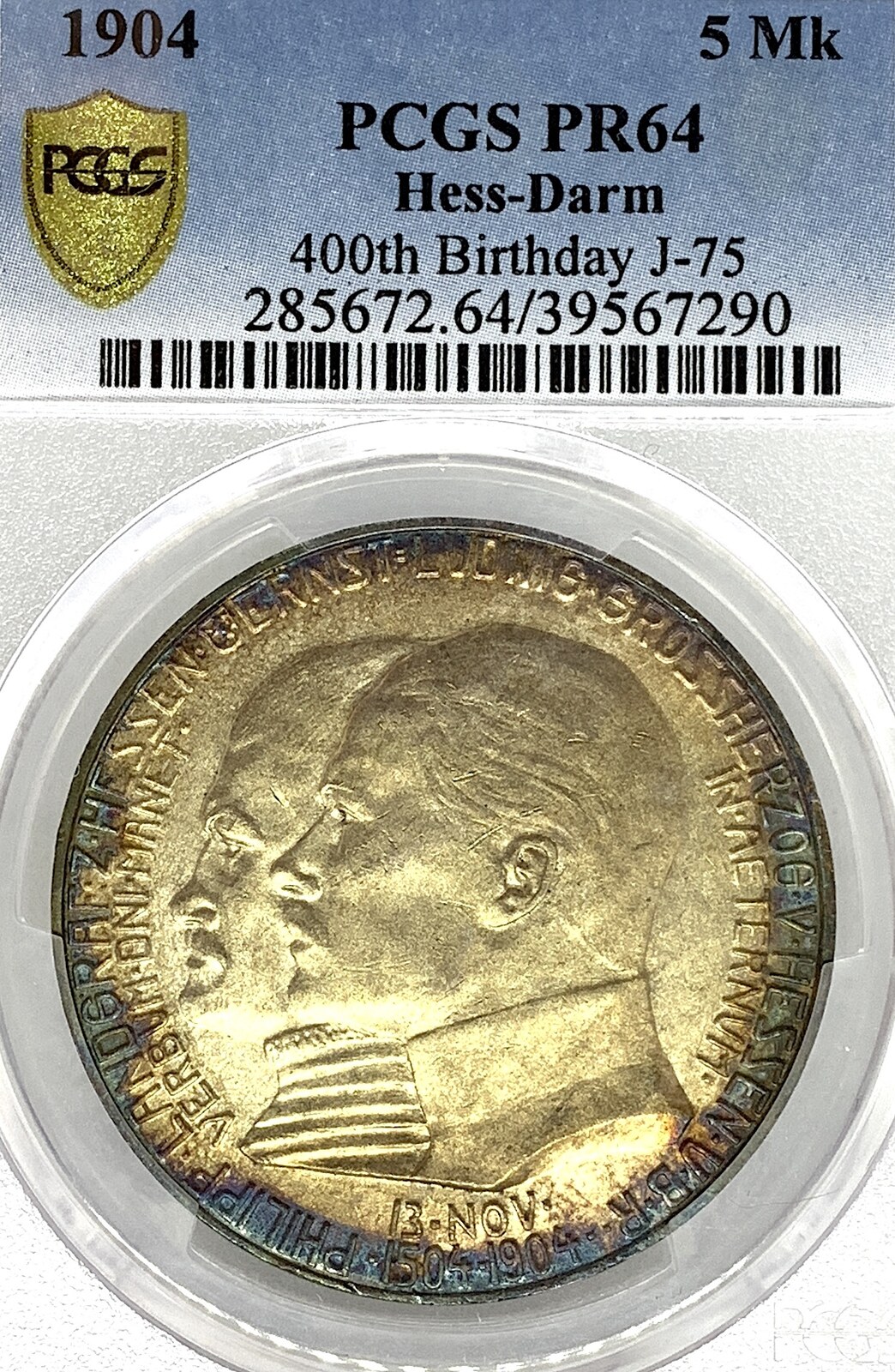 Hess-Darm German States Hesse-Darmstadt 1904 5 Mark PCGS PR 64 PROOF PP ...