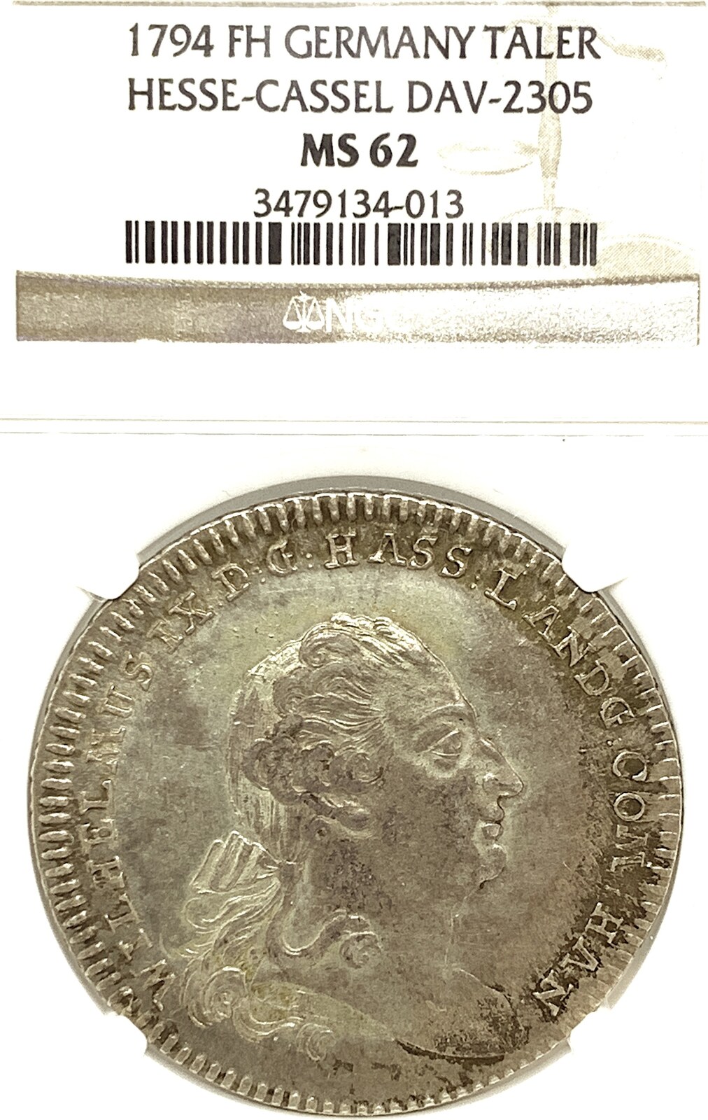GERMANY 1794 H//FH German States Hesse-Cassel 1794 Taler Coin Thaler ...