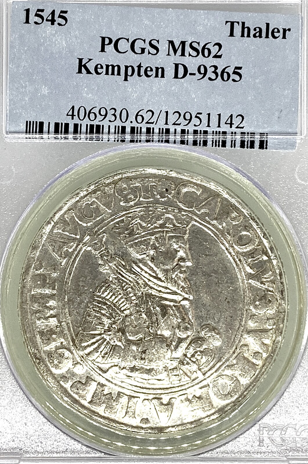 German States KEMPTEN 1545 Taler Coin Thaler PCGS MS 62 F.STG/STG AU ...