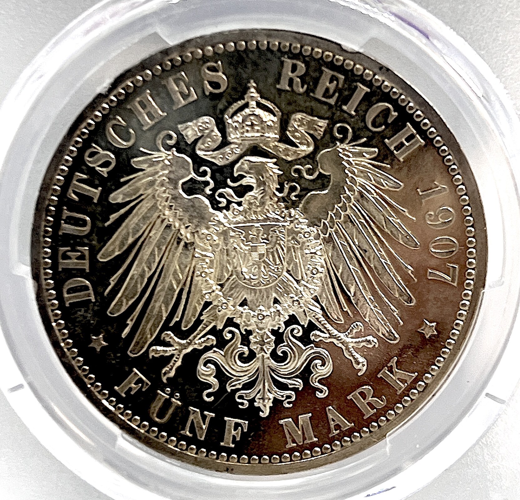 German States Lubeck 1907 5 Mark PCGS PR 65 CAMEO PP/PROOF UNC RARE ...