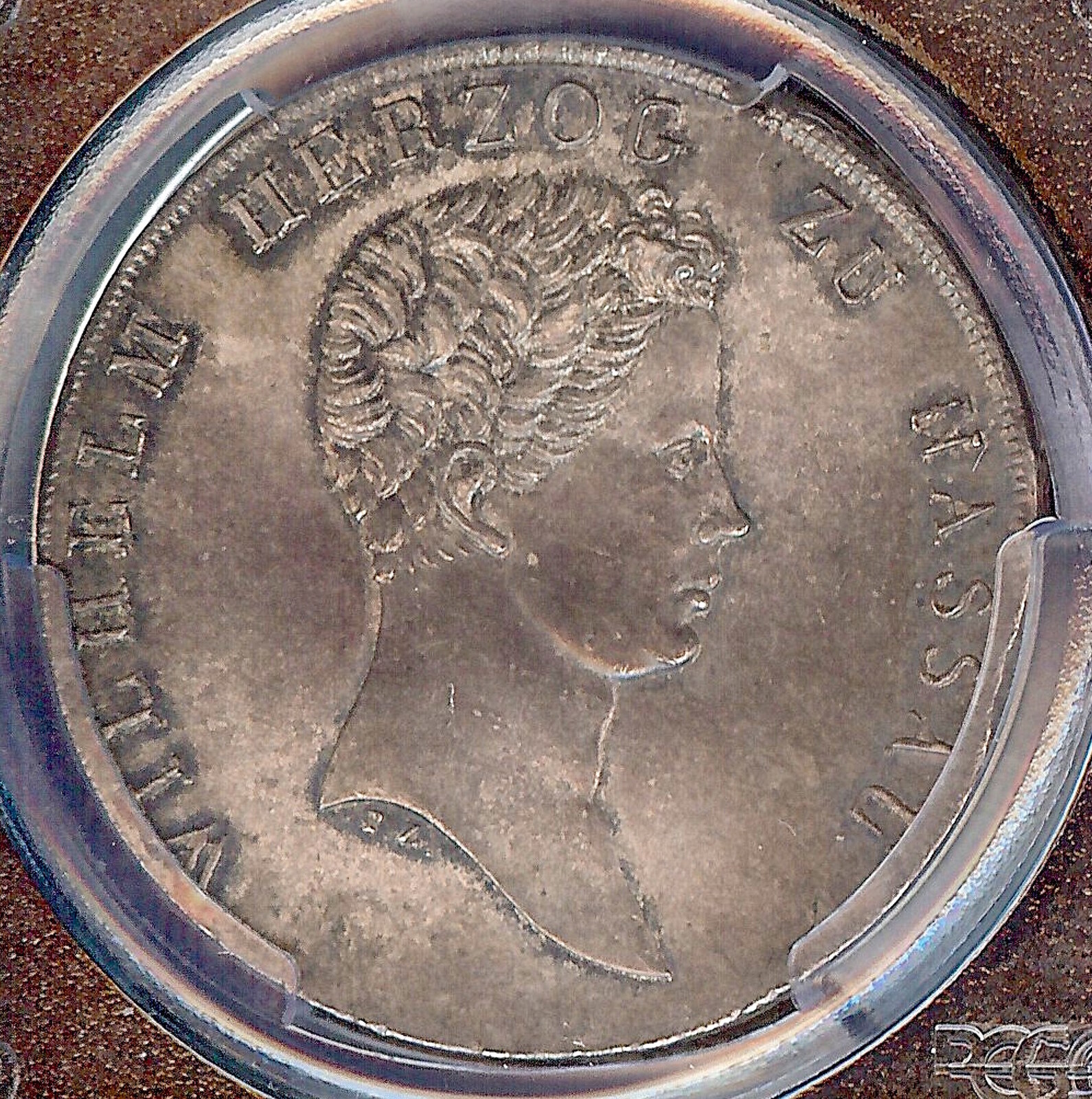 German States Nassau 1818 CT Taler Coin Thaler PCGS MS 62 F.Stg RARE ...
