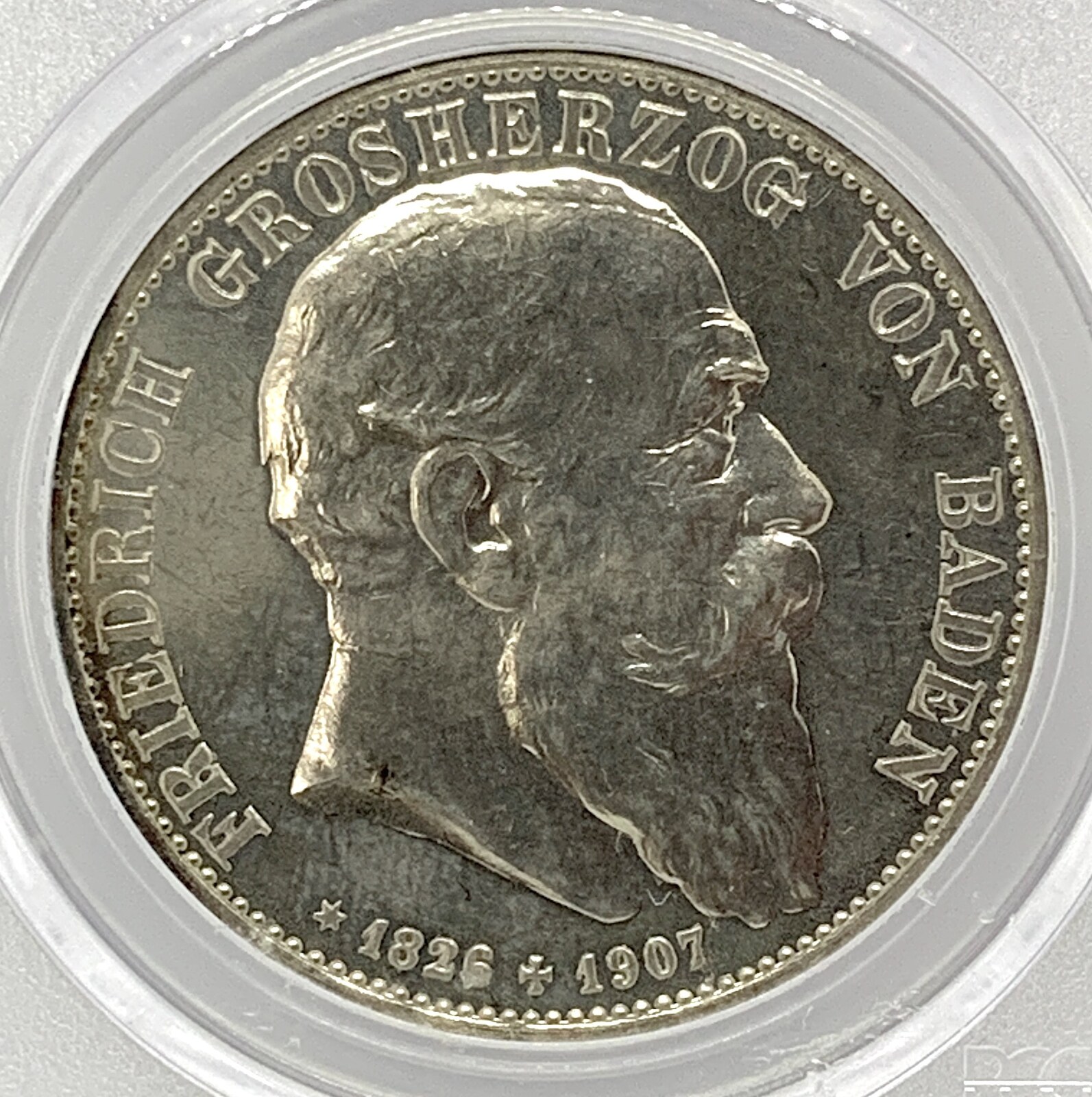 German States Baden 1907 5 Mark PCGS PR 64 PROOF UNC Death PP PR64 | MA ...