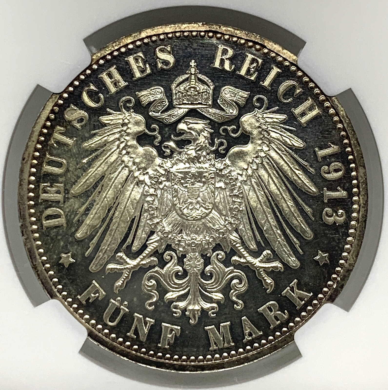 GERMANY 1913A German States Prussia 1913 5 Mark NGC PF 63 UCAMEO PROOF ...