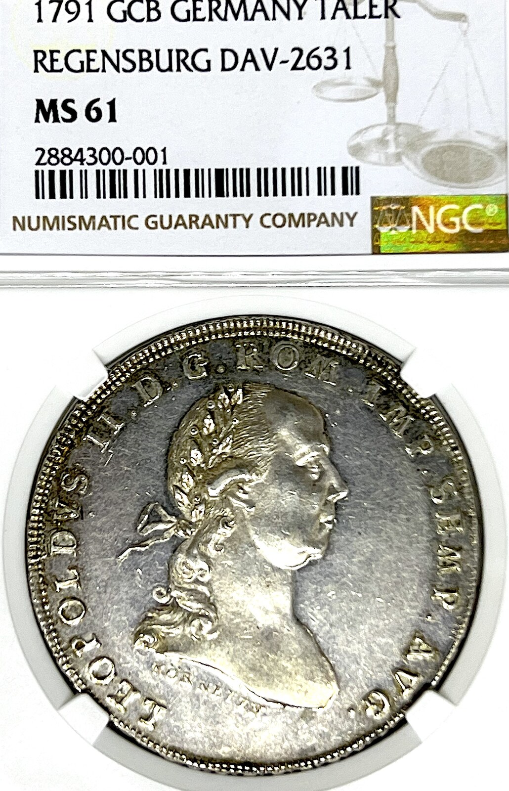 GERMANY 1791 GCB German States Regensburg 1791 Taler Coin Thaler NGC MS ...