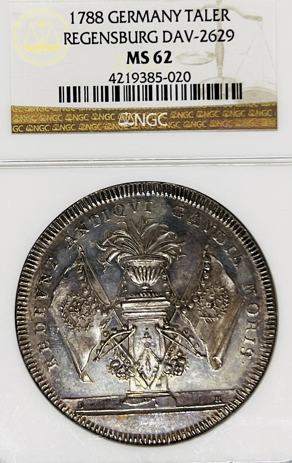 GERMANY German States Regensburg 1788 Taler Coin Thaler NGC MS62 VZ/STG ...