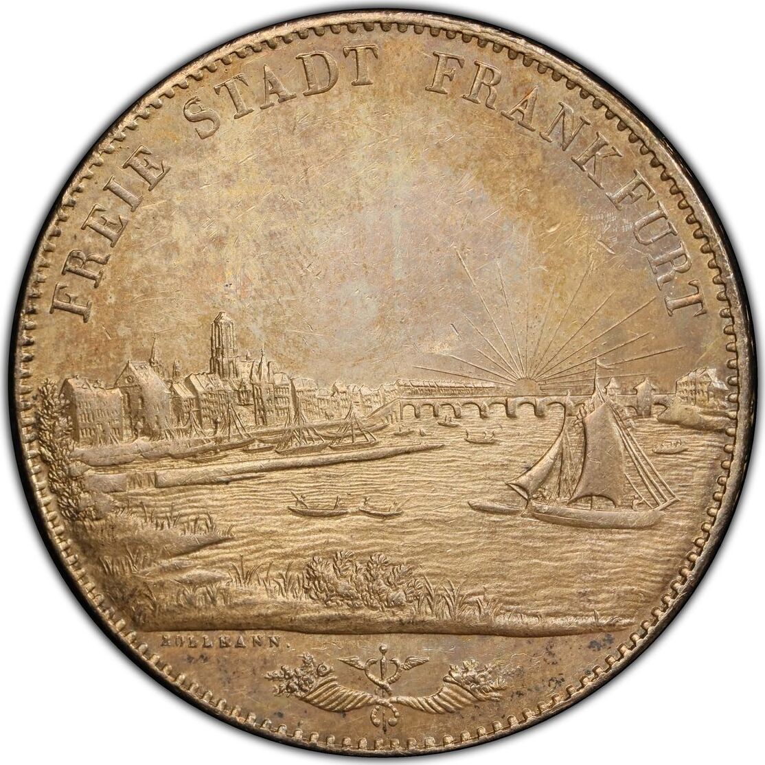 2 Thaler German States Frankfurt 1843 2 Talers Coin Thaler PCGS MS 61 F ...