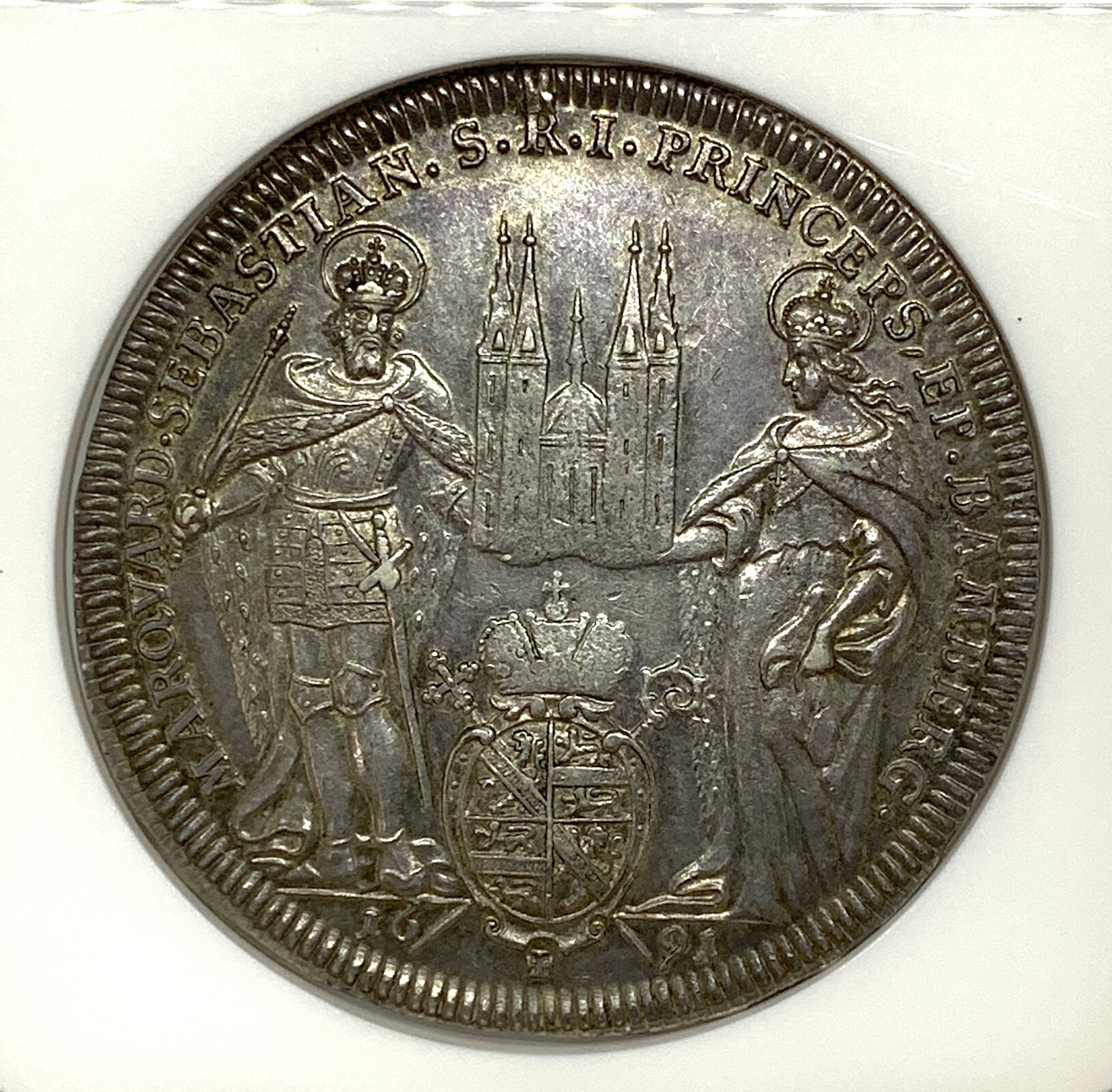 GERMANY German States Bamberg 1691 Taler Coin Thaler NGC MS62 F.STG/STG ...
