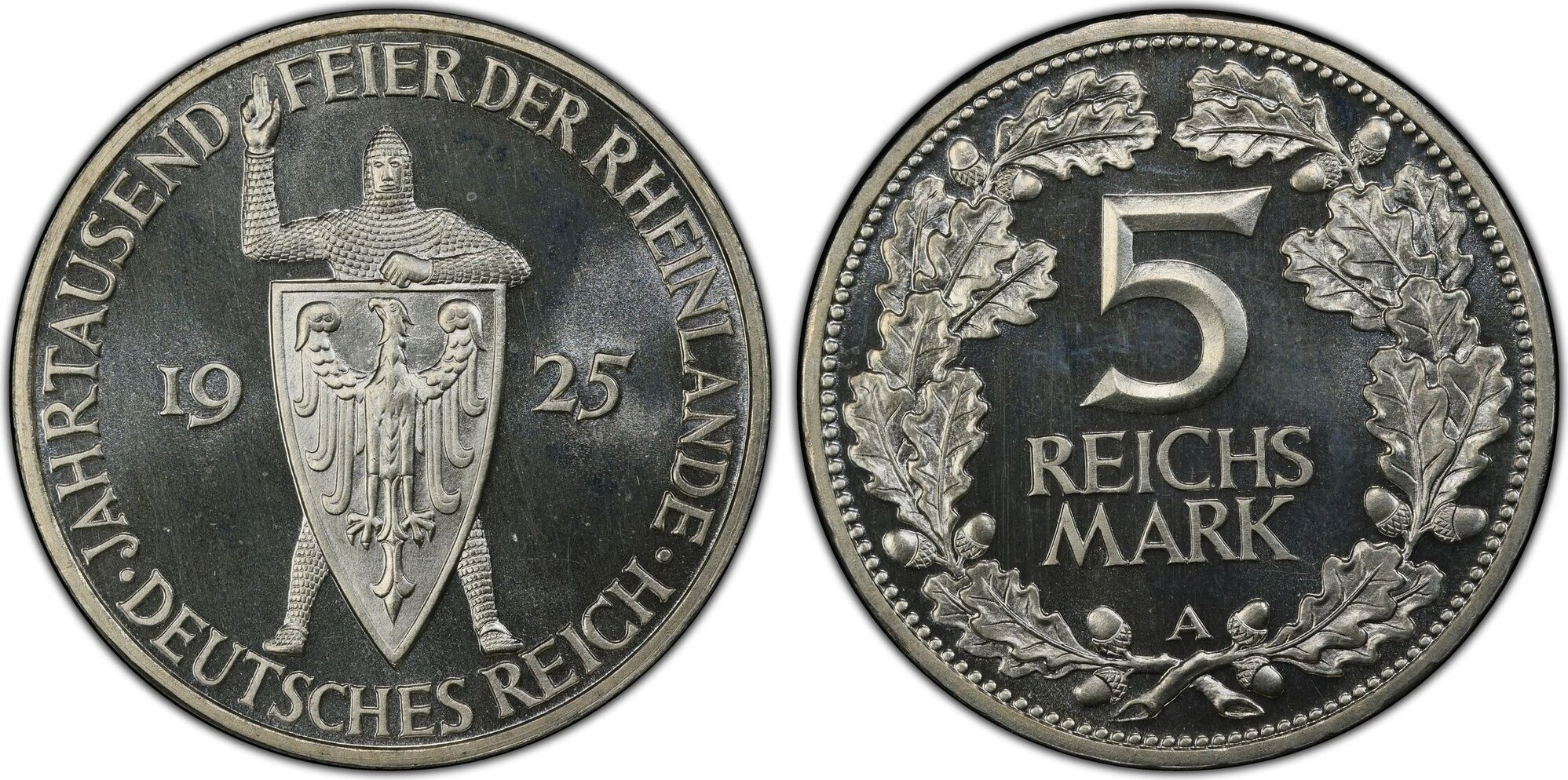 Germany, Weimar Rep. 5 Mark Weimar Republic, 1925 A, 5 Reichsmarks ...