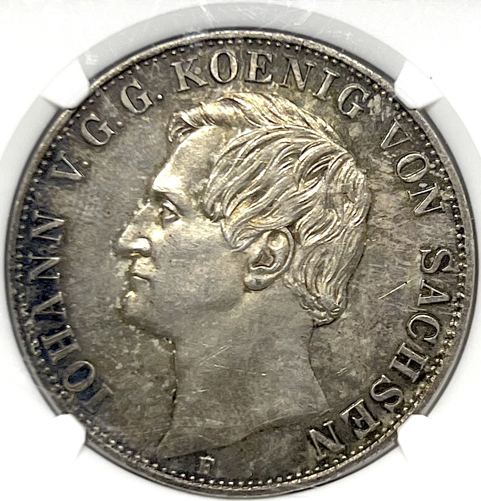 GERMANY 2 Talers German State Saxony 1858 F Two Taler Coin Thaler NGC ...
